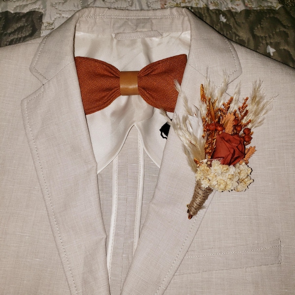 Boho Rust Terracotta Mini Dried Flower Bouquet, Guest Gift for the ...