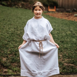 Womens Greek Cotton Gauze Tunic Ancient World Peplos Chiton Historical ...