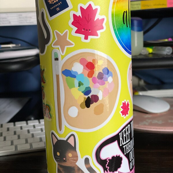 Paint Palette Vinyl Sticker, Modern Laptop Sticker, Cute Water Bottle ...