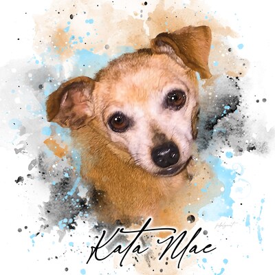 Custom Dog Portrait, Digital Portrait Dog Personalised Dog Portrait ...