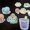 Cute Poké Picnic Stickers, Kanto Starter Stickers, Cute Food Stickers ...