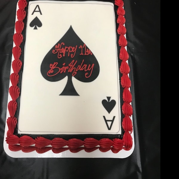 Ace of Spades Edible Cake Topper, Playing Card Frosting Sheet ...