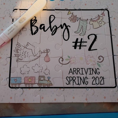 Baby Announcement Puzzle Pregnancy Announcement Personalized We're ...
