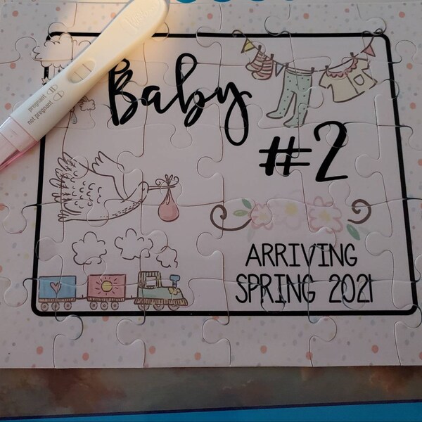 Baby Announcement Puzzle Pregnancy Announcement Personalized We're ...