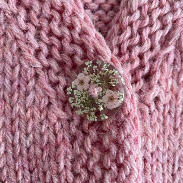 Buttons - Handmade Girly Purple Green Pink White Flower Sequin Resin ...