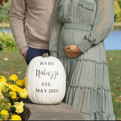 GRAY Last Name Personalized Vinyl Decal, Wedding Gift, Pumpkin Decal ...