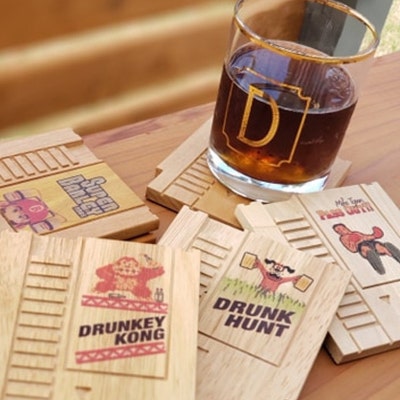 Retro 8 Bit COLOR Mini Wood Coasters With FREE SHIPPING Select up to 8 ...