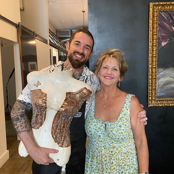 Life Size Torso Sculpture L– Ceramic Corset – Handmade Clay Plaster ...