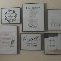 Gallery Wall Set, Bible Verses NIV Set of 6 Prints, Christian Decor ...