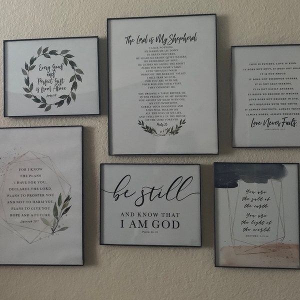 Bible Verse Gallery Wall Art Set: Christian Scripture Prints (digital ...