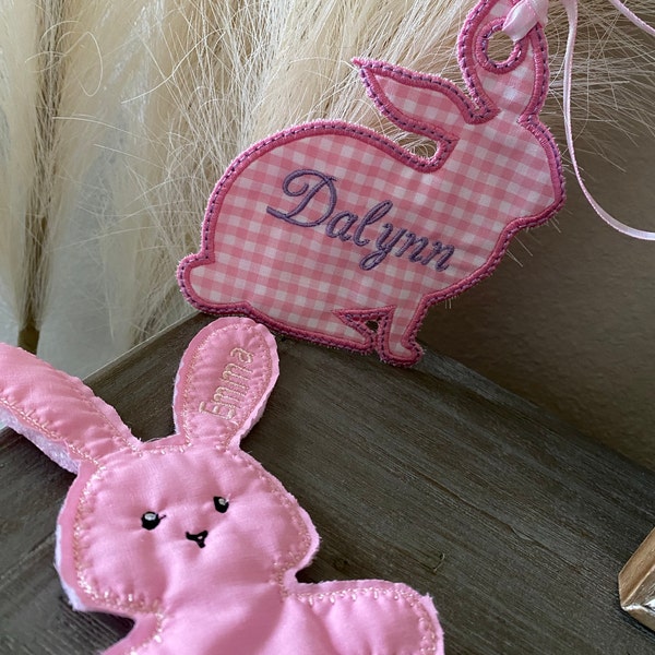 Rabbit Silhouette Tag in the Hoop Applique Machine Embroidery Design ...