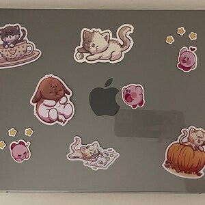 Kawaii Matcha Cow Sticker Cute Glossy Stickers Animal - Etsy