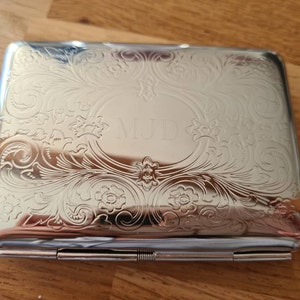 Fox Cigarette Case or Business Card Holder. Scrolly Ornate Pattern. - Etsy