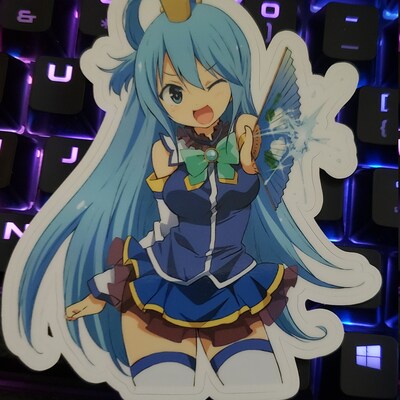 Aqua Version 2 Vinyl Sticker From Konosuba Anime Stickers Laptop ...