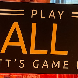 Play Pinball Here Sign, Arcade Decor, Family Name Sign, Game Room Sign ...