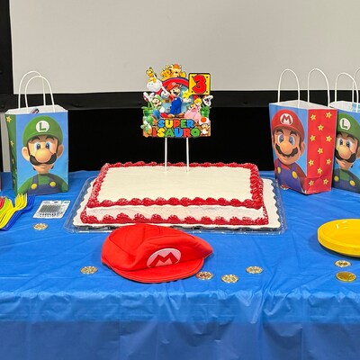 Super Mario Cake Topper, Mario Cake Topper Shaker With LED Lights ...