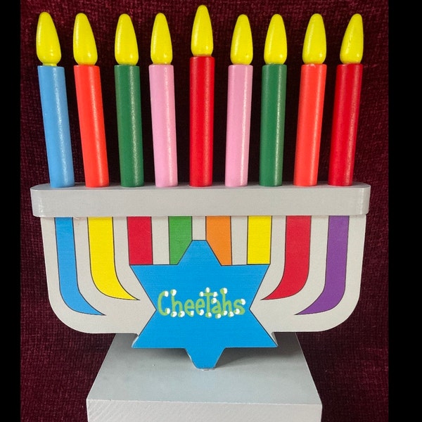 Personalized Kids Menorah, Kids Menorah,chanukah Menorah,personalized ...