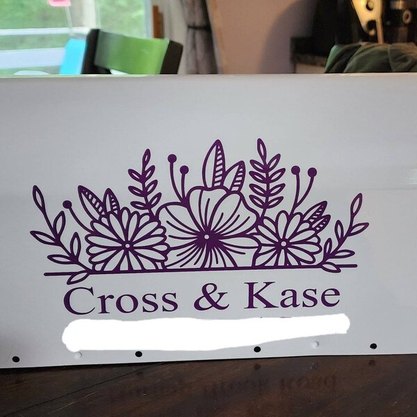 Flower Mailbox Decal, Personalized Mailbox Decal, Mailbox Number Decal ...