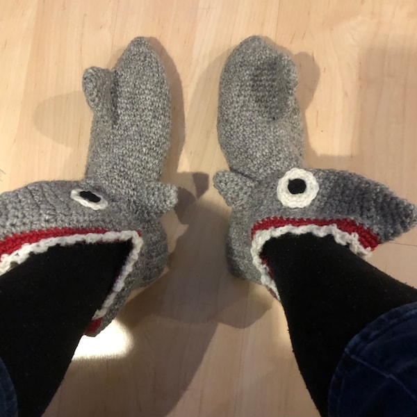Crochet Pattern Shark Slippers Adult Sizes (EUR Size 35 to 46) - Etsy
