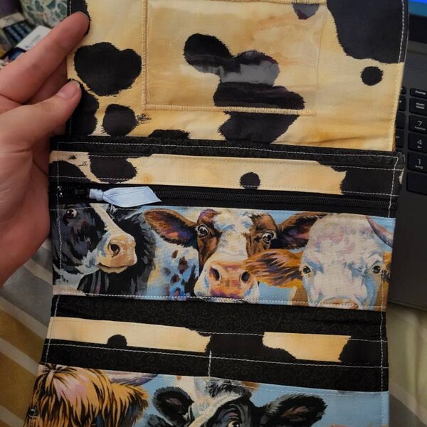 Cow Wallet, Cow Billfold, Fabric Wallet, Ladies Wallet, Cow Gift ...