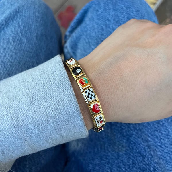 Gold Italian Bracelet, Custom Gold Italy Charms, Personalized Italian ...