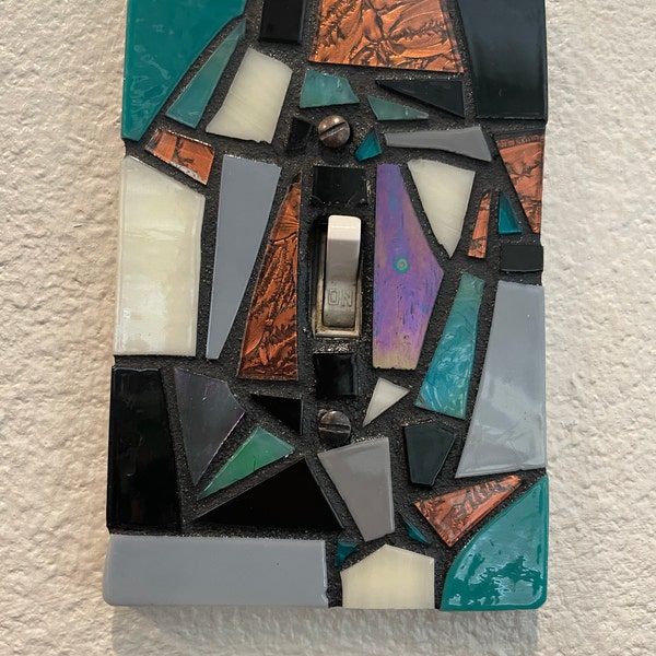 ORANGE, LIME, & Yellow Stained Glass MOSAIC Light Switch Cover Plate ...