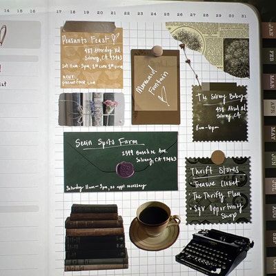 Dark Academia Mood Board Digital Sticker Set Goodnotes Stickers Planner ...