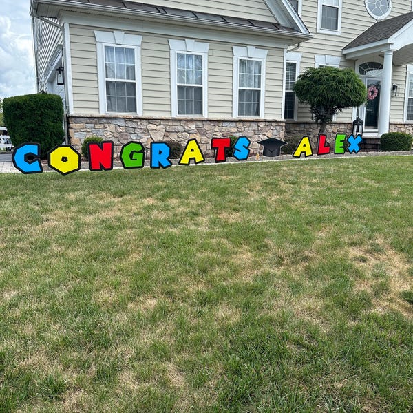 Happy Birthday Yard Signs, 24 Tall Outdoor Lawn Party Decorations ...