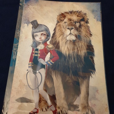 Ringmaster and Lion Art Print Circus Wall Art - Etsy