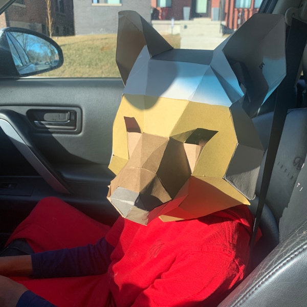 Make Fox Mask,diy Animal Head,3d Polygon Masks,instant Pdf Download ...