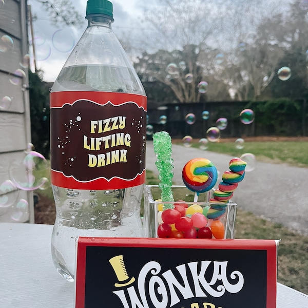 Fizzy Lifting Drink Labels for Water Bottles & Soda Cans Charlie and ...