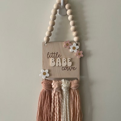 Little Babe Cave Boho Girls Decor Floral Girls Sign Nursery Decor ...