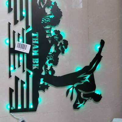 Custom Pole Dance Metal Wall Art LED Lights Personalized Girl Pole ...