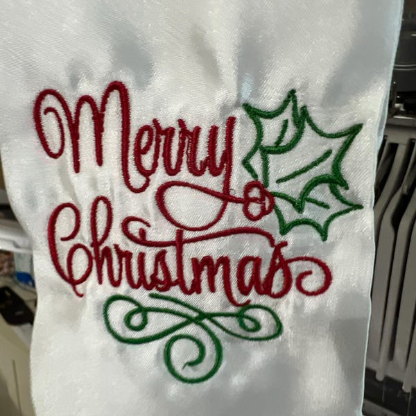 Merry Christmas Embroidery Design #3 - 6 Sizes 10 Formats Dst Exp Jef ...