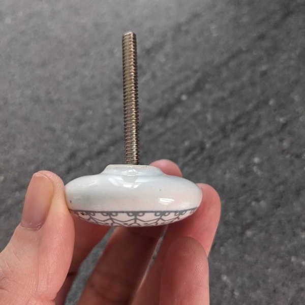 GREEN WHITE Ceramic Knobs, Hand Painted Knobs, Vintage Knobs, Wardrobe Drawer, Cabinet Pulls ...