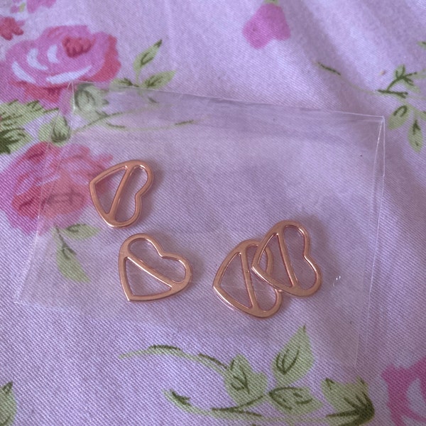 3/8"-10mm, 1/2"-12mm, 5/8"-15mm Metal Heart-shaped Bra Strap Sliders ...