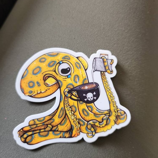 Octonation Octopus Sticker Pack (5 Stickers Same Design) - Etsy