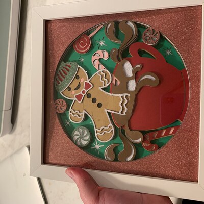 Gingerbread Shadow Box Svg, Shadow Box Svg, Christmas Shadow Box Svg ...