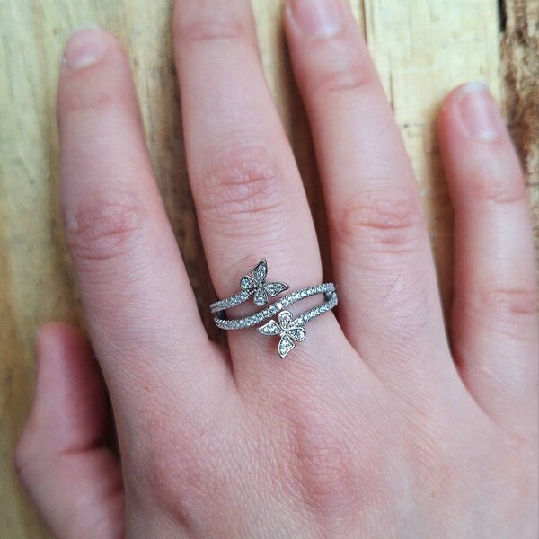 925 Sterling Silver Butterfly Ring・butterfly Ring・dainty Stylish Ring ...