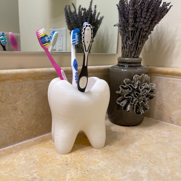 Tooth Shaped Cup / Toothpaste / Toothbrush / Dental / Bathroom / Holder ...