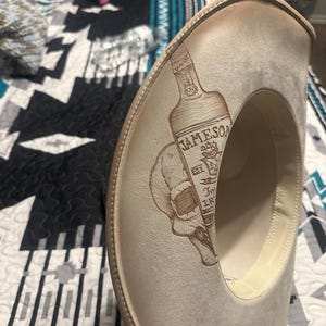 Tyler Childers Custom Hand Burned Wide Brim Fedora Hat Floral, Flowers ...