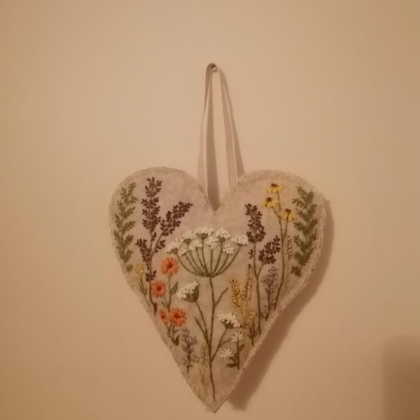 Enya Hanging Heart Embroidery Kit by Hannah Burbury Designs®- Berry ...