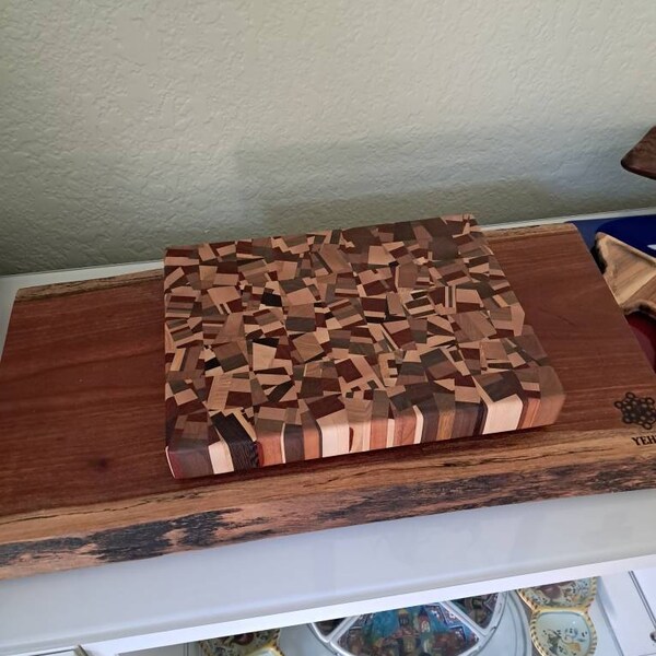 End Grain Cutting Board 3D, Butcher Block, No. 002A/5. Pattern: 002A ...