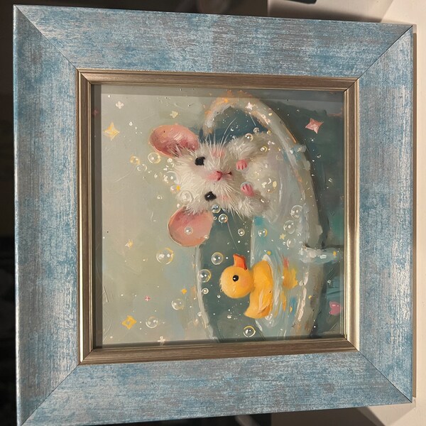 Rubber Duckie Bath Time Mouse, Pastel Aesthetic Series, Whimsical ...