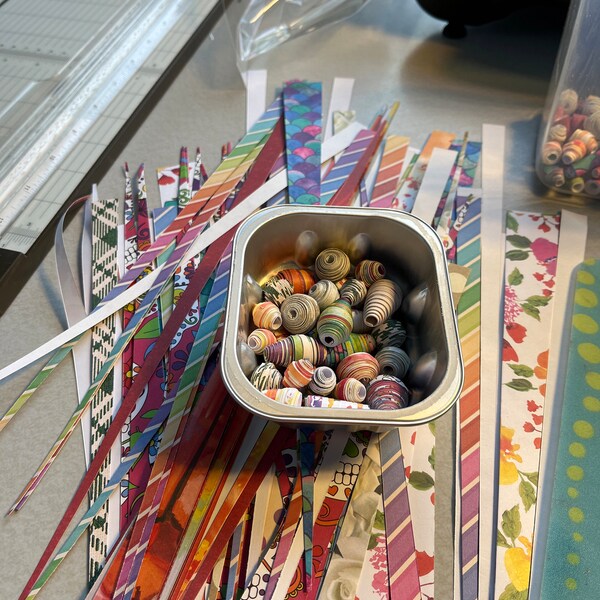 Paper Beads, Loose Handmade Jewelry Making Supplies Craft Supplies Tube ...