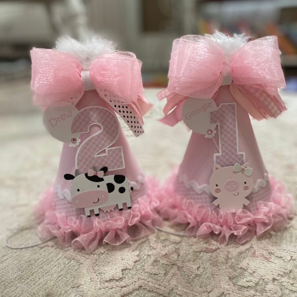 Pig Birthday Party Hat, Barnyard Party Hat, Farm Birthday Party Hat ...