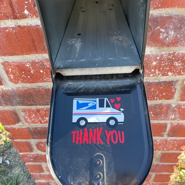 Thank You Mailbox Decal / Mailman Decal / Mailbox Decal / Mailman ...