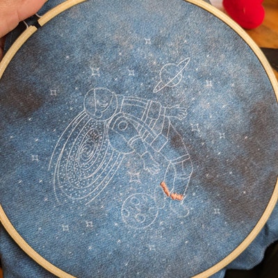 Astronaut Outer Space Embroidery Art Kit Space Embroidery Kit Stars ...