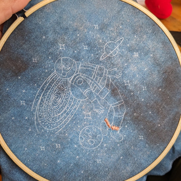 Astronaut Outer Space Embroidery Art Kit | Space Embroidery Kit | Stars ...