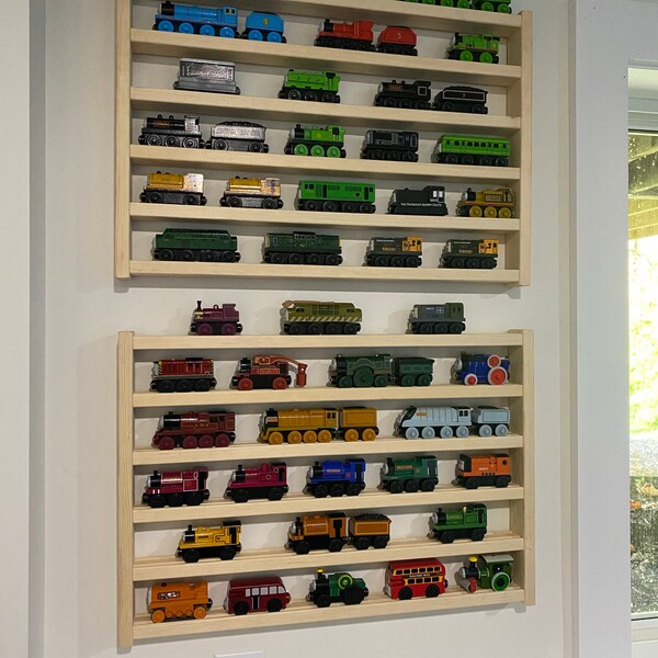 Train Rack Tall - Thomas the Tank Wooden Train Display and Storage Wall ...
